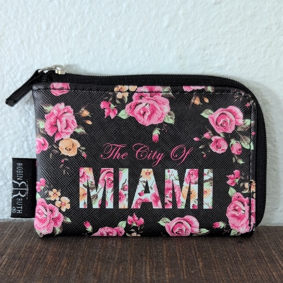 Robin Ruth | Bags | Robin Ruth Black And Pink Floral Miami Bag | Poshmark